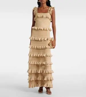 Zimmermann Illuminate Ruffled Tiered Maxi Skirt