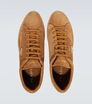 Prada Logo Suede Sneakers