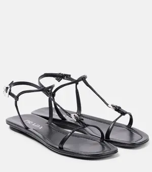 Prada Leather Sandals - Black