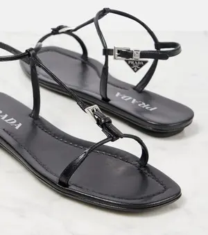 Prada Leather Sandals - Black