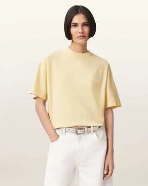 ALLSAINTS Underground Etta Oversized T-shirt - Yellow