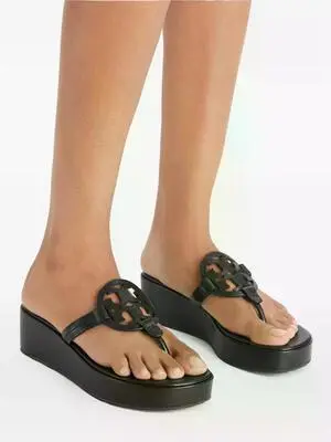 Tory Burch Miller Wedge Sandals - Black