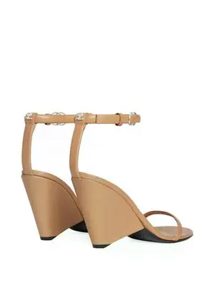 COURREGES Oblique Wedge Sandals - Brown