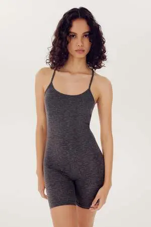 Splits59 Airweight 6â Short Jumpsuit - Heather Grey
