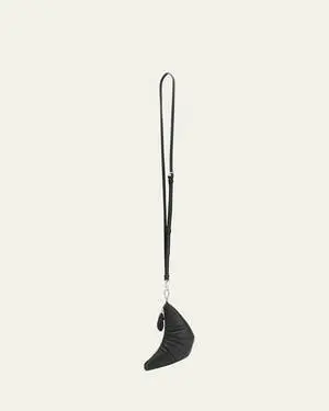 LEMAIRE Leather Croissant Coin Purse - Black