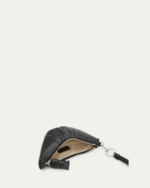 LEMAIRE Leather Croissant Coin Purse - Black