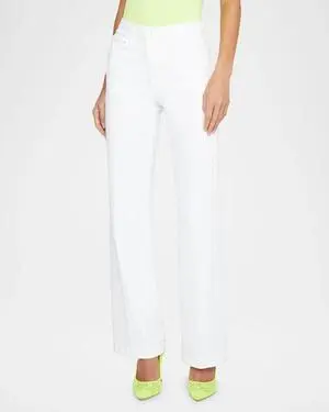L & APOS;AGENCE L'agence Scottie High-rise Wide-leg Jeans - Blanc
