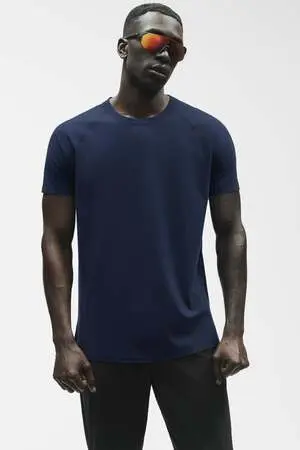 Alo Yoga Vapor Crewneck Short Sleeve Top - Navy