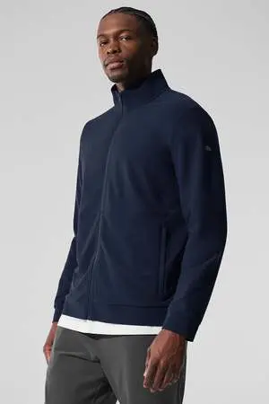 Alo Yoga Conquer Max Mock Neck Full Zip Jacket - Navy