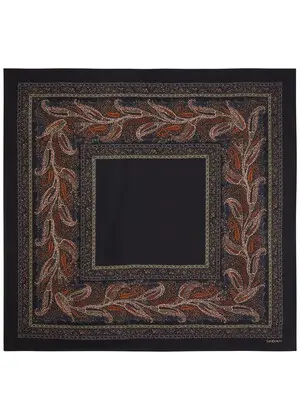 Saint Laurent Paisley-print Silk Scarf - Navy