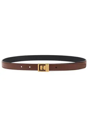 SAINT LAURENT Saint Laurent Logo-Engraved Leather Belt