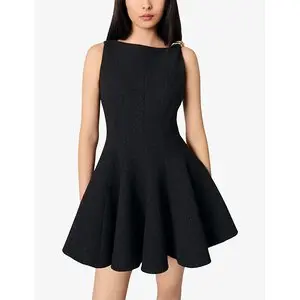 Maje Sleeveless Tweed Mini Dress - Noir / Gris