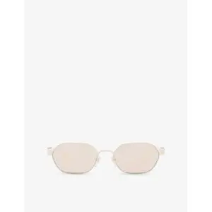 Gucci Gg1593s Rectangular Metal Sunglasses - Gold