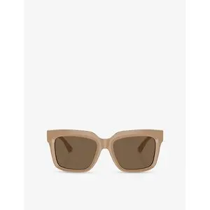 Burberry Be4419 Square-frame Sunglasses - Tan