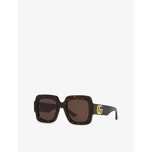 Gucci Gg1547s Square-frame Sunglasses - Brown