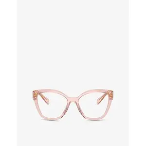 Prada Pr20zv Irregular-frame Acetate Optical Glasses - Pink