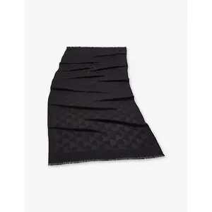 BVLGARI Calla Maxi Silk And Wool-blend Stole - Black