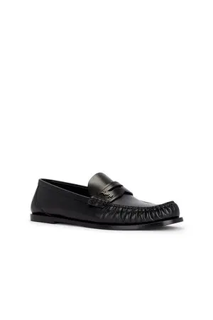 Saint Laurent Leather Loafer - Black