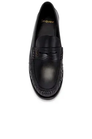 Saint Laurent Leather Loafer - Black