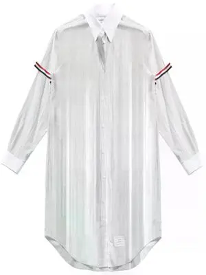 Thom Browne Striped Shirt Dress - Grey