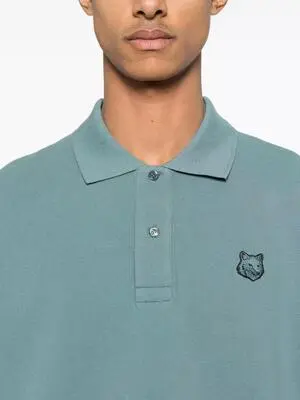 Maison Kitsuné Bold Fox Head-patch Polo Shirt - Blue