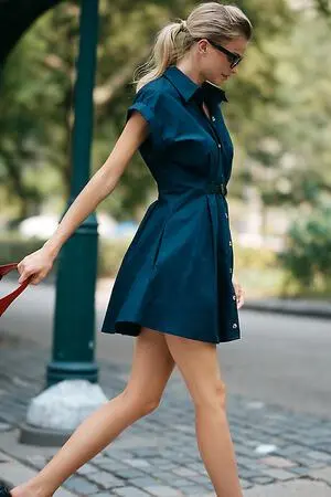 Anthropologie Faye Short-sleeve Belted Shirtdress - Black