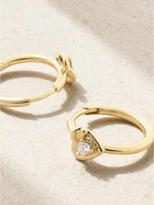 STONE AND STRAND Tie The Knot 9-karat Diamond Hoop Earrings