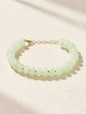 Jia Jia Gold Jade Beaded Bracelet - Green