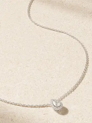 De Beers Aura Pear-cut Diamond 18-karat White Gold Necklace