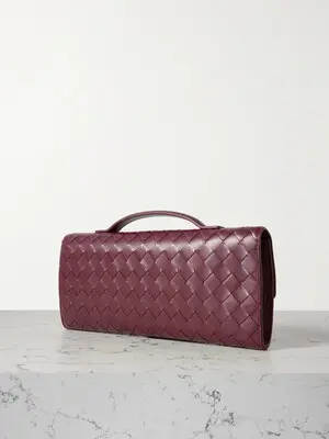 Bottega Veneta Long Andiamo Intrecciato Clutch - Burgundy