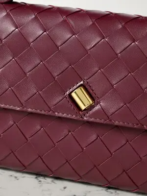 Bottega Veneta Long Andiamo Intrecciato Clutch - Burgundy