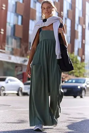 Free People Hot Shot Strappy Onesie - Ivy