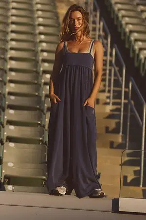 Free People Hot Shot Strappy Onesie - Midnight Navy