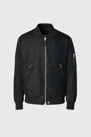 Mackage Emilio Satin Bomber Jacket - Black