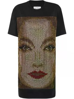 Philipp Plein Rhinestone-embellished Jersey Dress