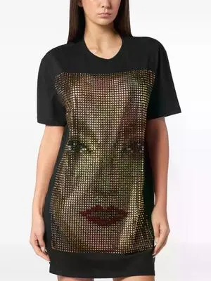 Philipp Plein Rhinestone-embellished Jersey Dress