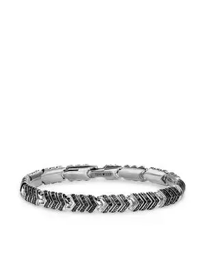 David Yurman Sterling Chevron-link Diamond Bracelet - Silver