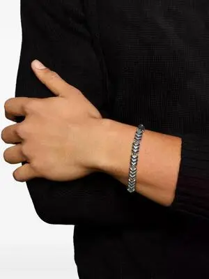 David Yurman Sterling Chevron-link Diamond Bracelet - Silver