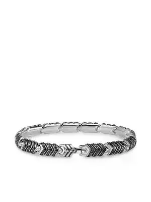 David Yurman Sterling Chevron-link Diamond Bracelet - Silver