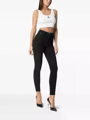 Philipp Plein Rhinestone-embellished Jersey Top