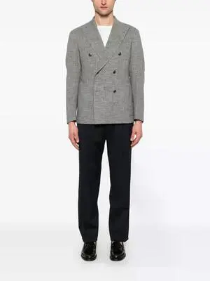 Tagliatore Textured Double-breasted Blazer - Grey