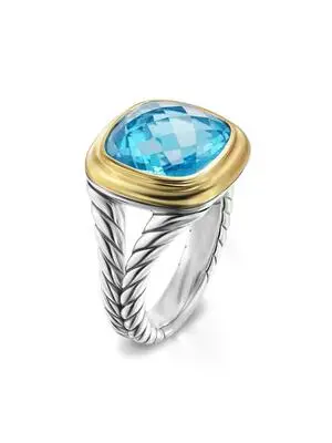 David Yurman 18kt Yellow Gold And Sterling Albion Topaz Ring - Silver