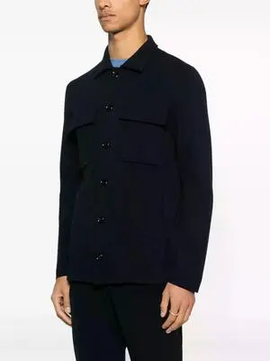 LARDINI Cotton Shirt Jacket - Blue