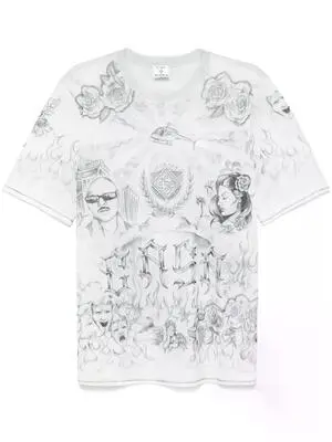 Casablanca Tattoo-print Mesh T-shirt