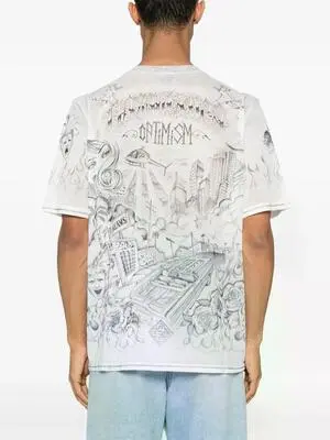 Casablanca Tattoo-print Mesh T-shirt