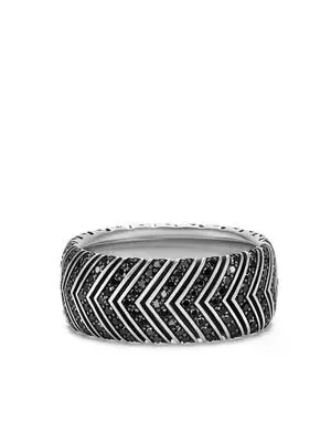 David Yurman Sterling Chevron Diamond Ring - Silver
