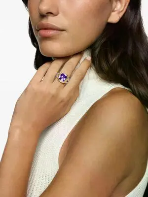 David Yurman 18kt Yellow Gold And Sterling Albion Amethyst Ring - Silver