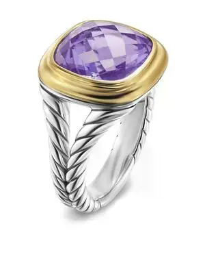 David Yurman 18kt Yellow Gold And Sterling Albion Amethyst Ring - Silver