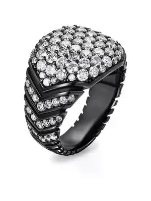 David Yurman Chevron Signet Diamond Ring