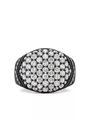 David Yurman Chevron Signet Diamond Ring